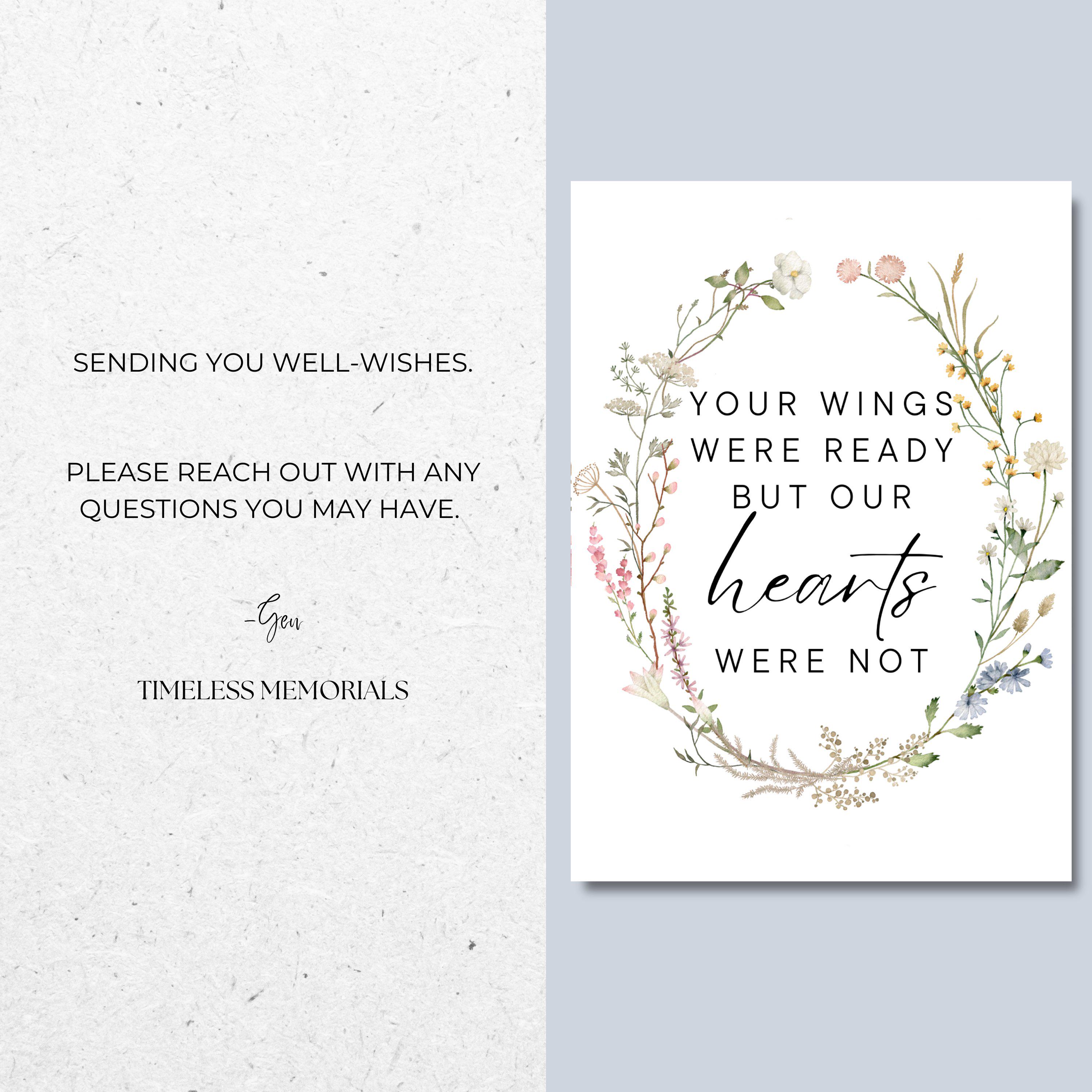 Funeral Memorial Table Poem Print, Floral Wreath Art, Sympathy Gift ...