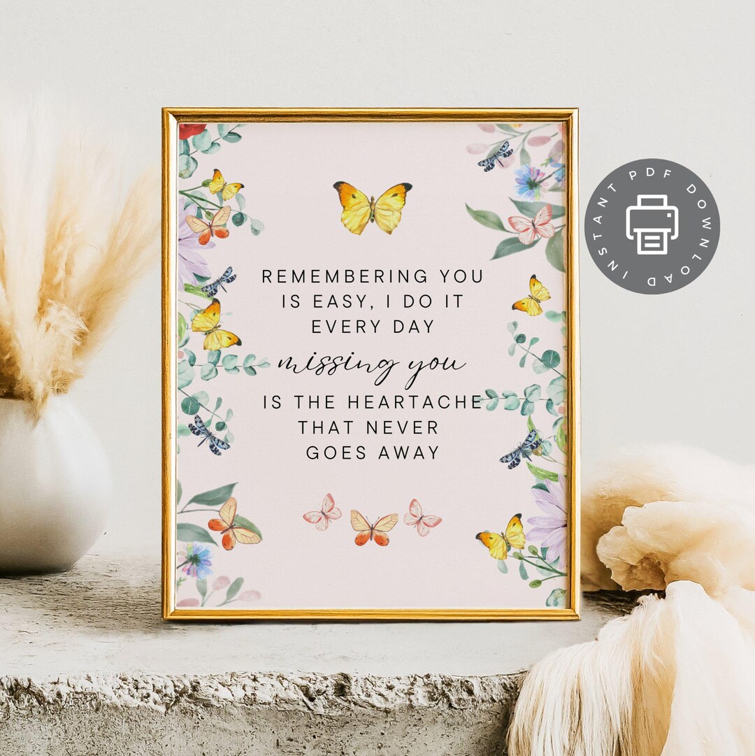 Funeral Memorial Poem Printable, Table Poem for Memorial Service ...