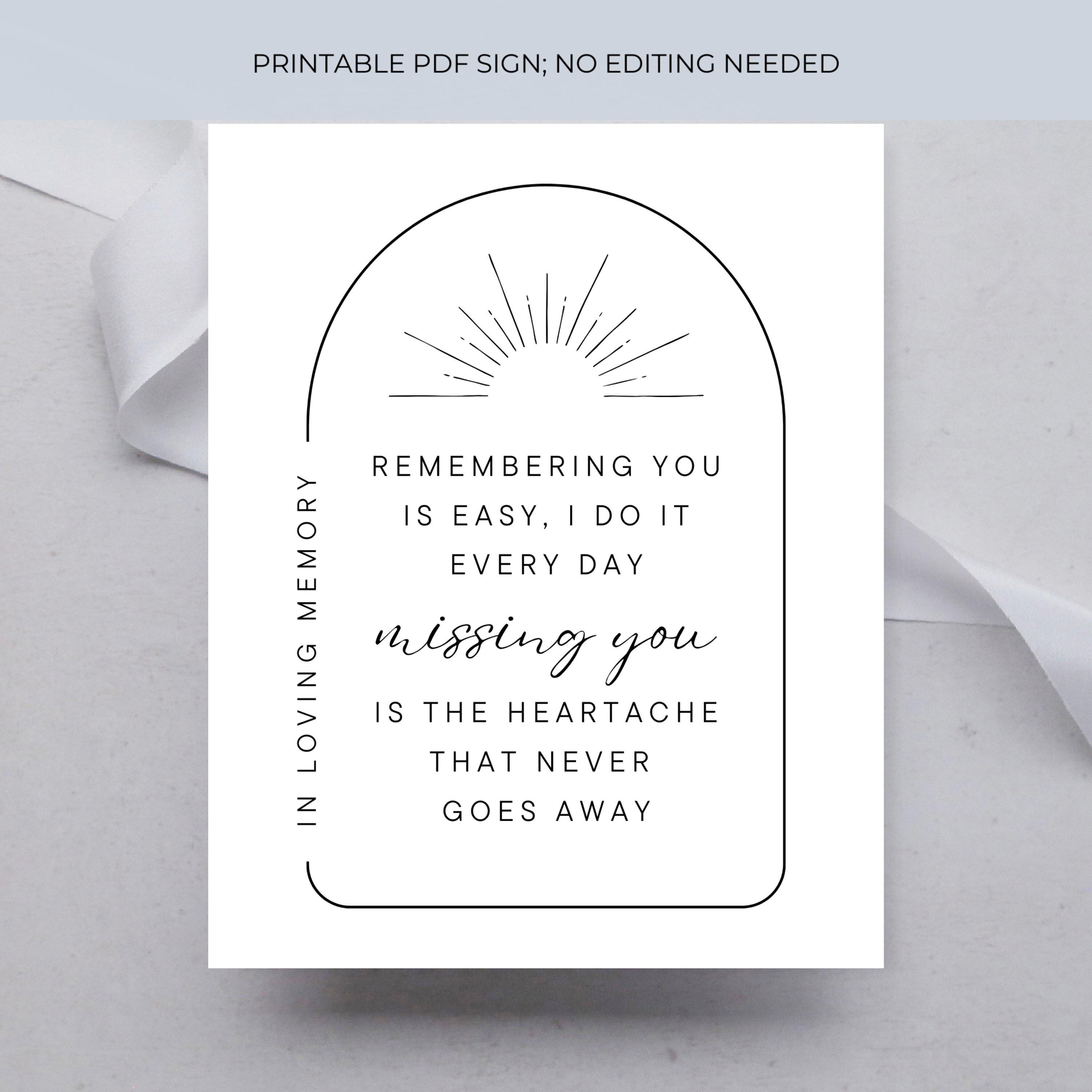 Funeral Memorial Poem Printable, in Loving Memory Table Display ...