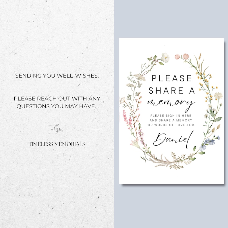 Please Share a Memory Sign Printable, Memorial Table Sign Template ...
