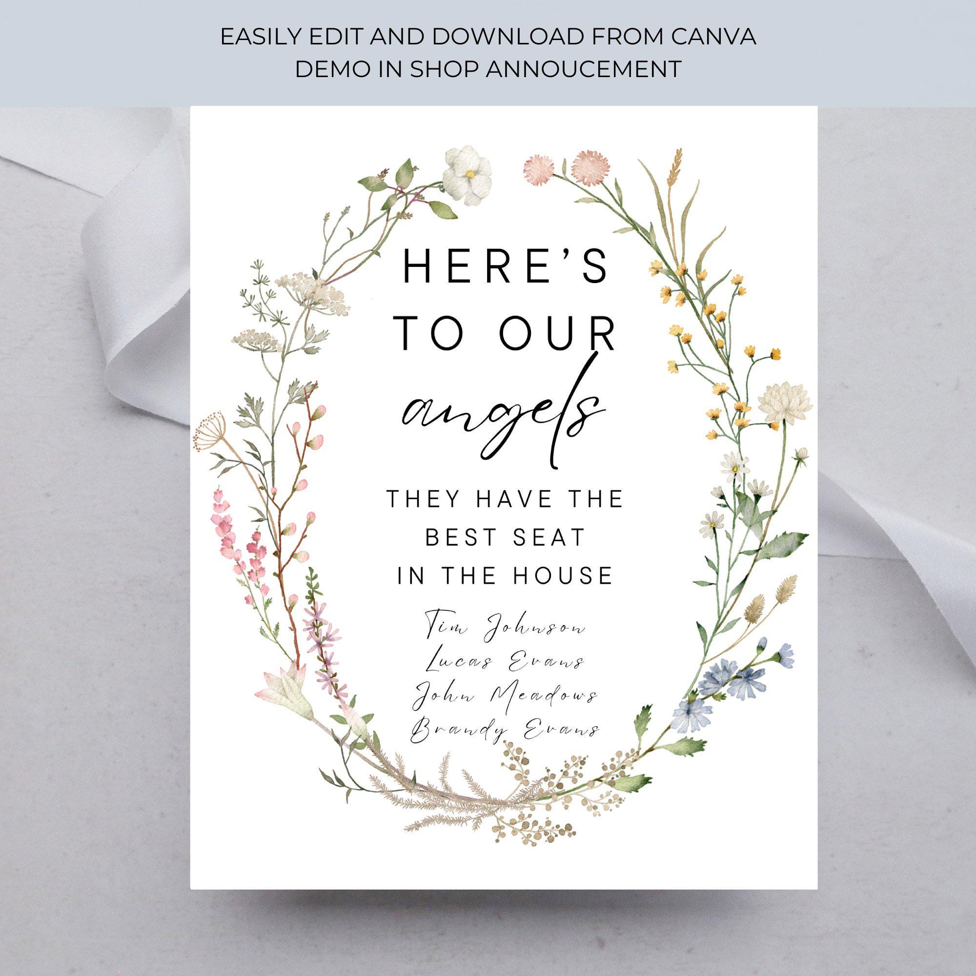 Wedding Memorial Table Sign, in Loving Memory Sign, Celebration of Life ...