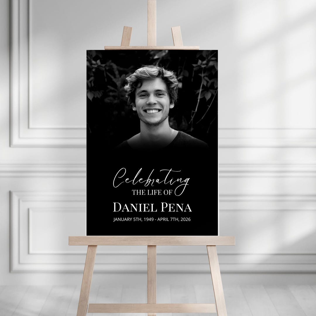 Funeral Welcome Sign, Celebration of Life Easel Poster, Instant ...