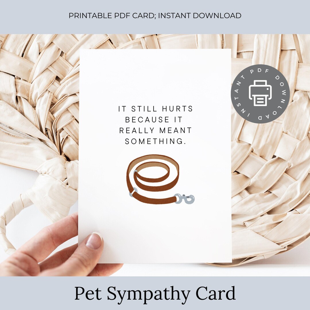 Pet Sympathy Card Loss of Pet Support Card Compassionate Pet ...