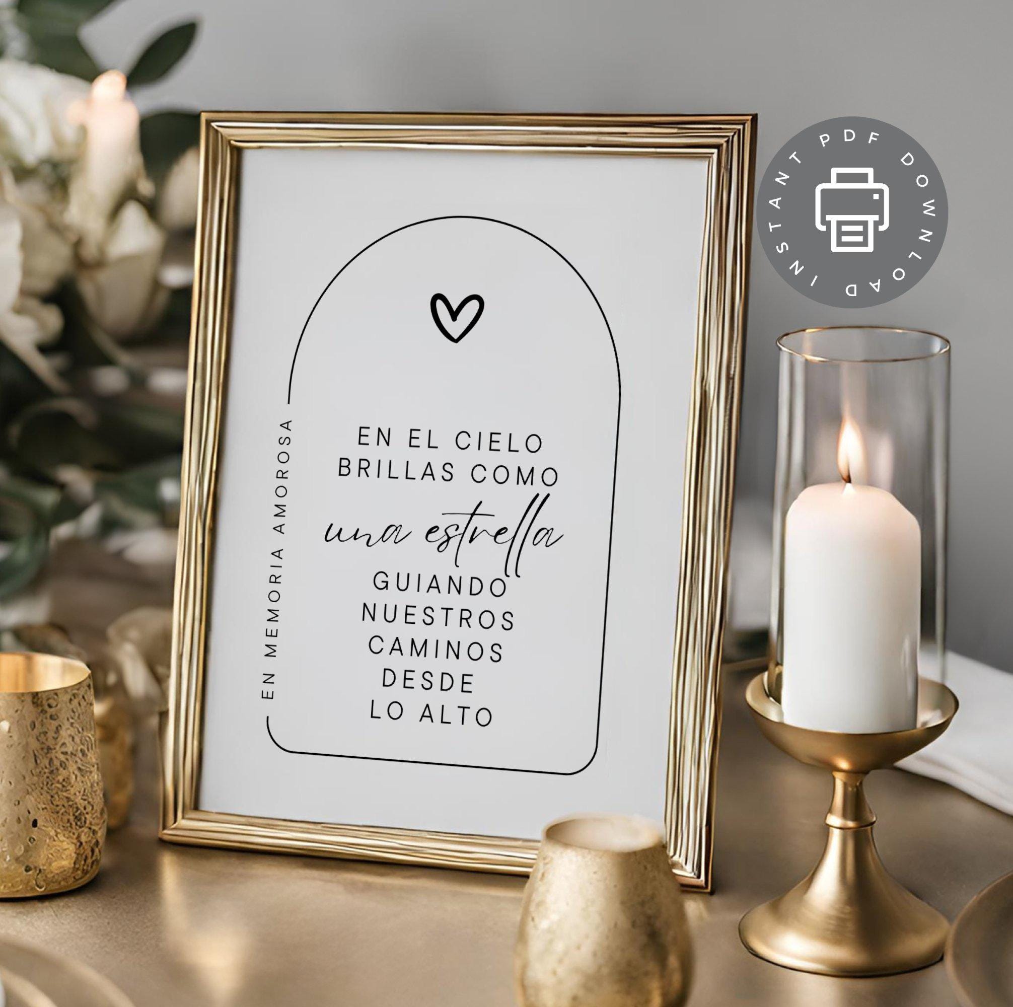 Spanish Funeral Sign, in Memory Poster, Memorial Tribute, Spanish ...
