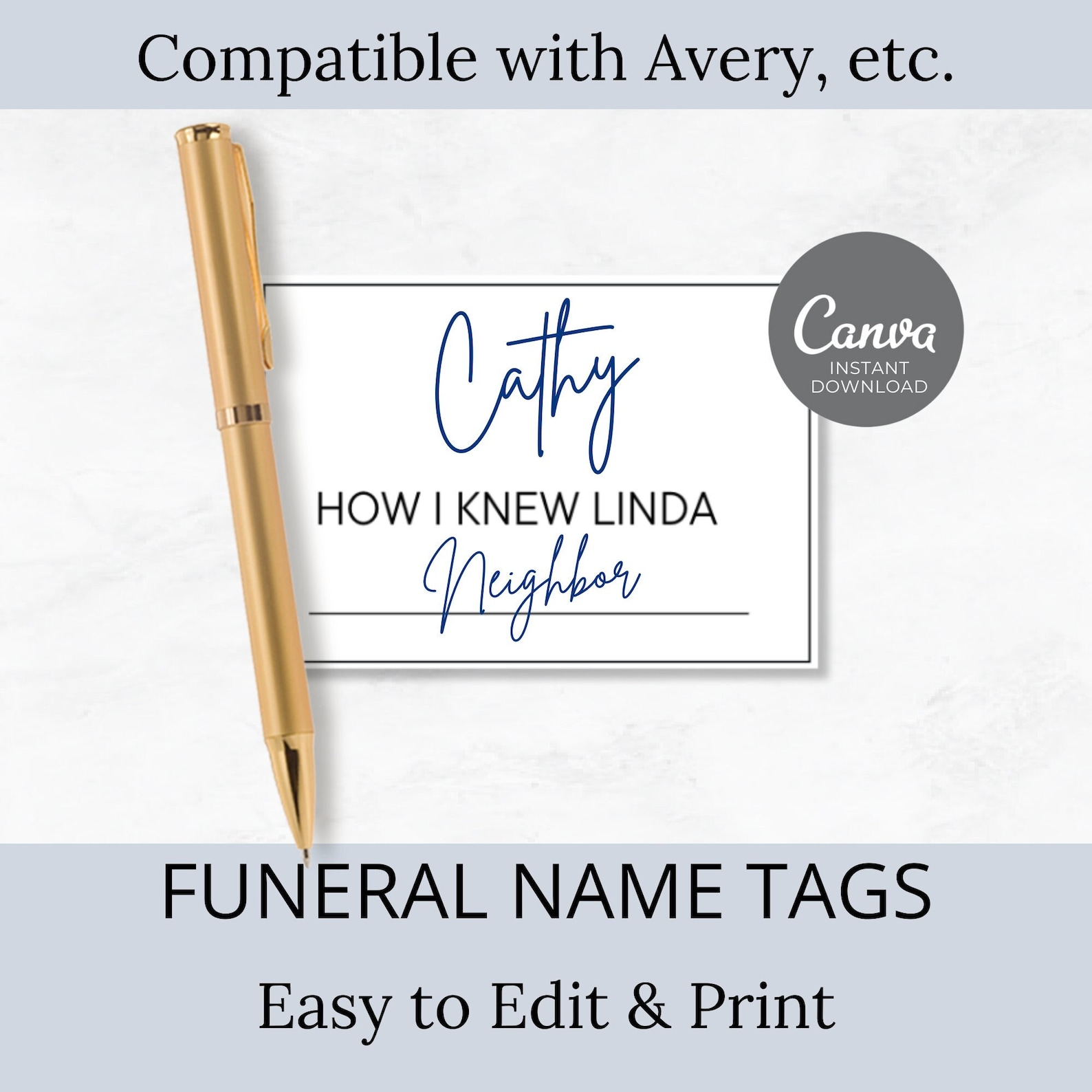 Funeral Name Tags, Celebration of Life Personalized Name Badge ...
