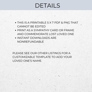 Printable Sympathy Card the Light Remains Floral Design Minimalistic ...