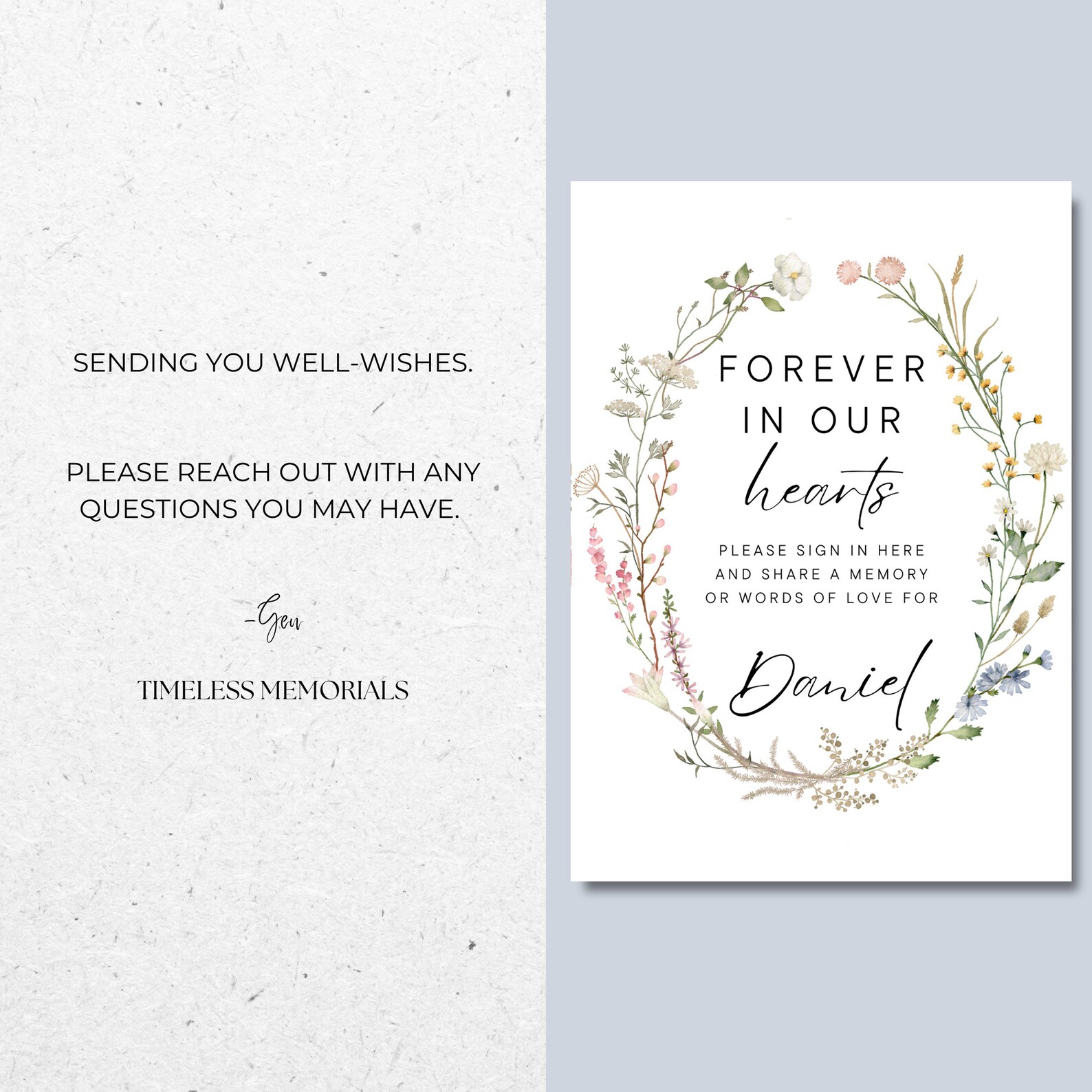 Memorial Table Sign Template, in Loving Memory Sign, Celebration of ...