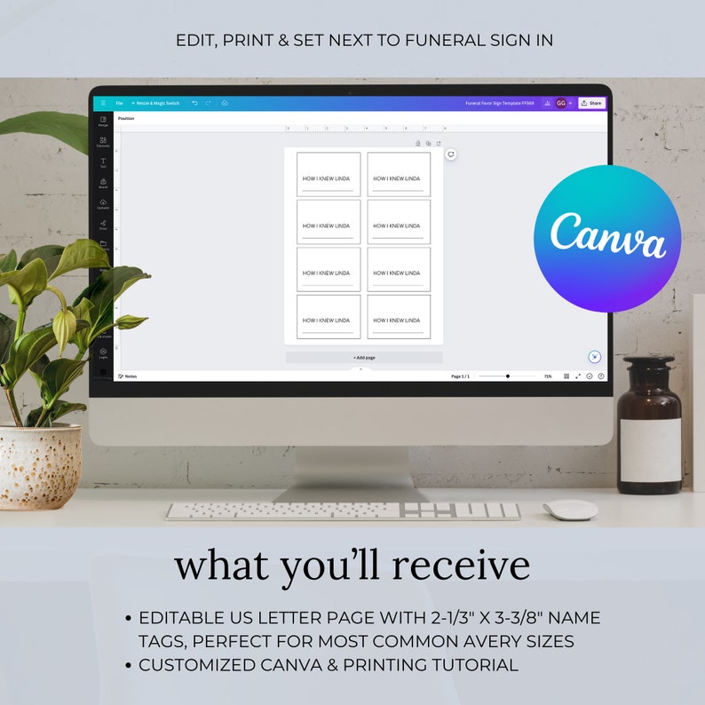 Funeral Name Tags, Celebration of Life Personalized Name Badge ...