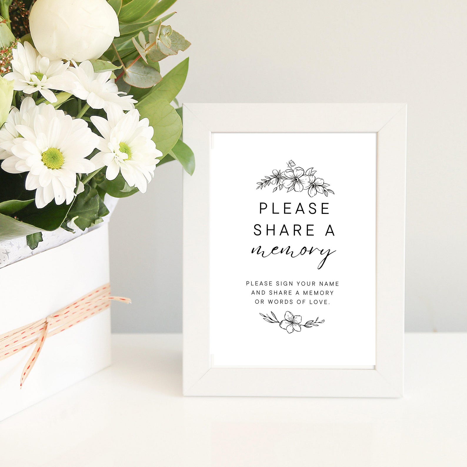 Funeral Share A Memory Memorial Service Sign, Wake Guest Book Sign in ...