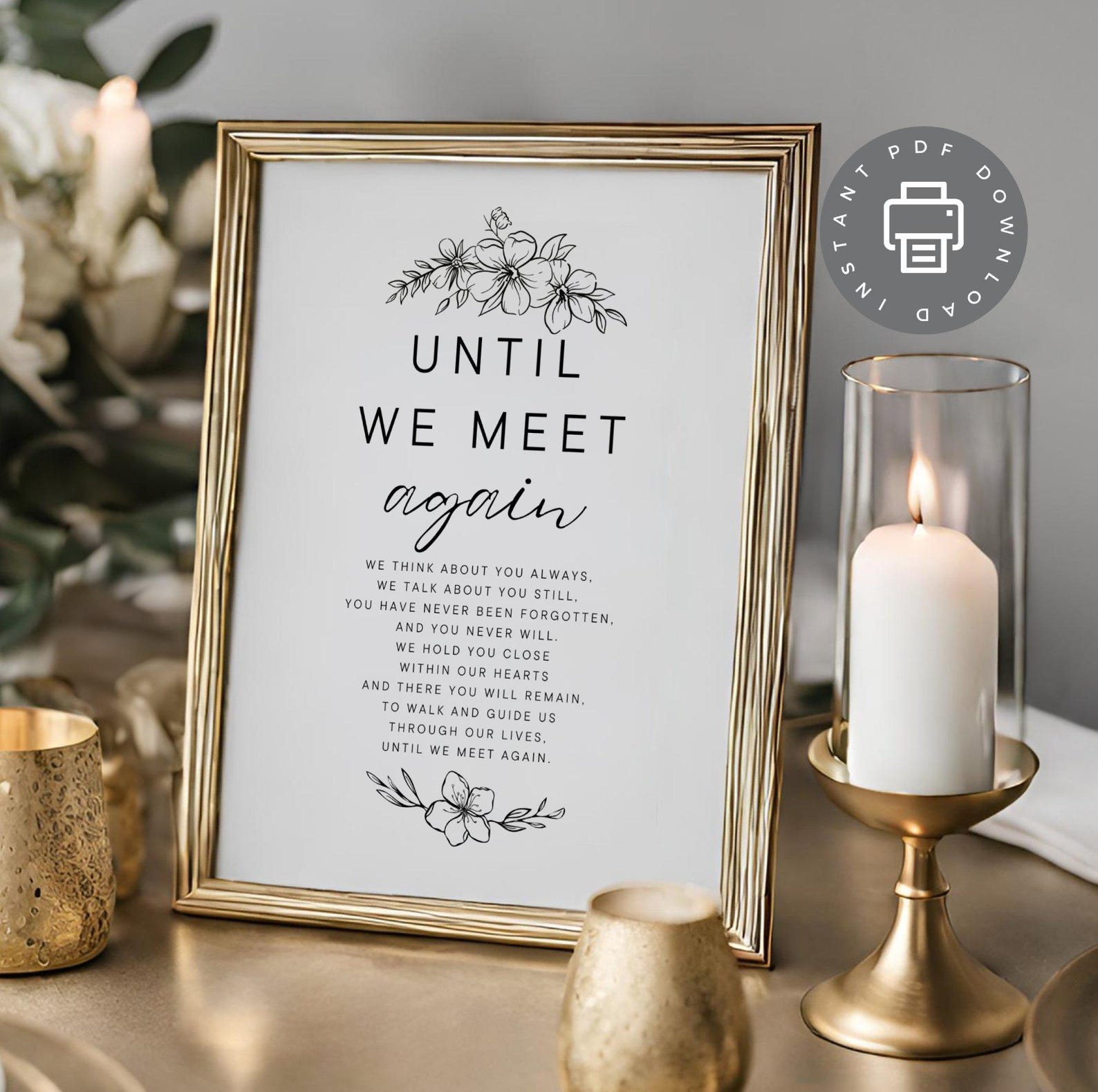 Poem for Funeral, Verse "until We Meet Again" for Celebration of Life ...