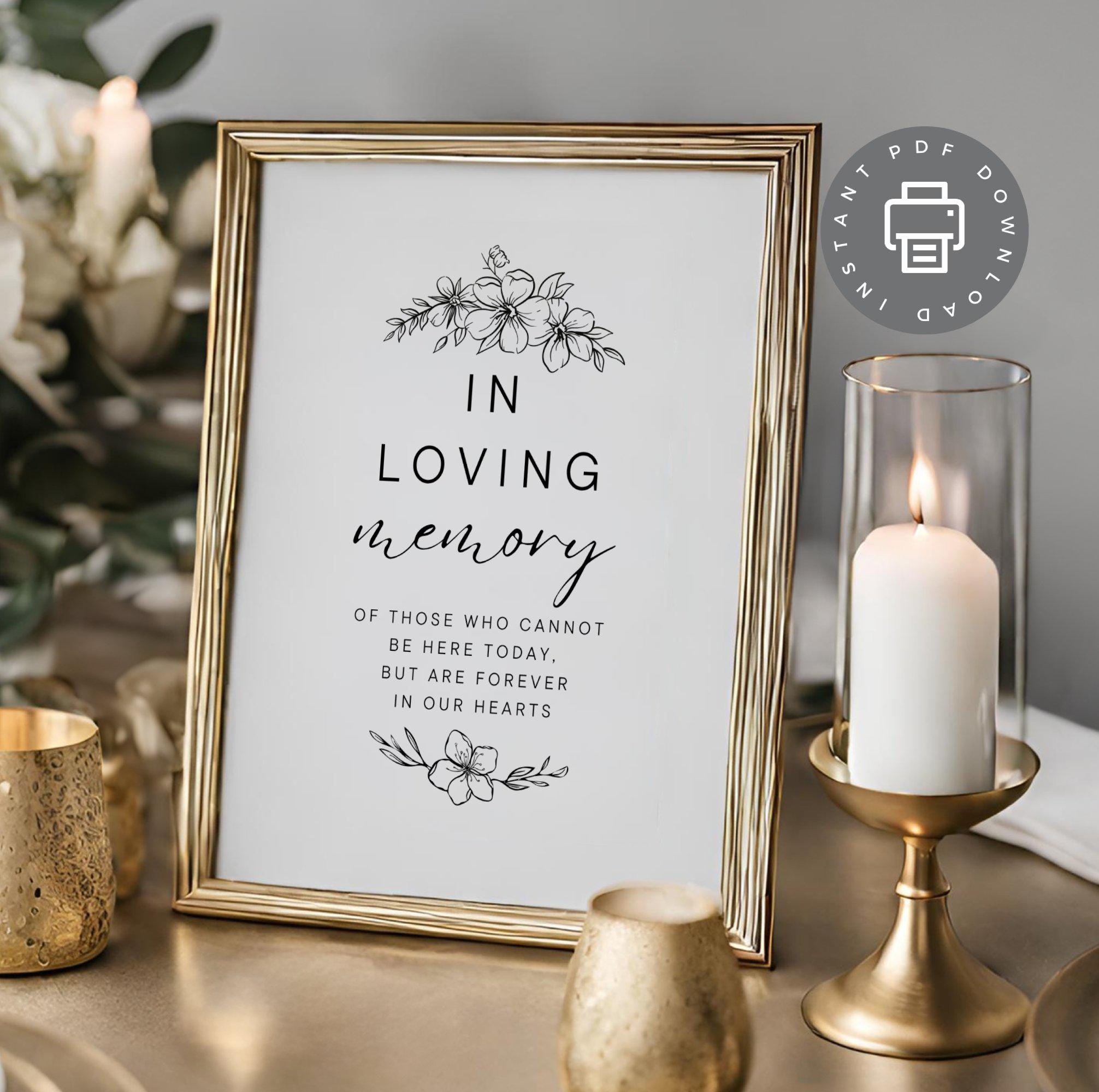 Wedding Memorial Table Sign, Forever in Our Hearts Wedding Remembrance ...