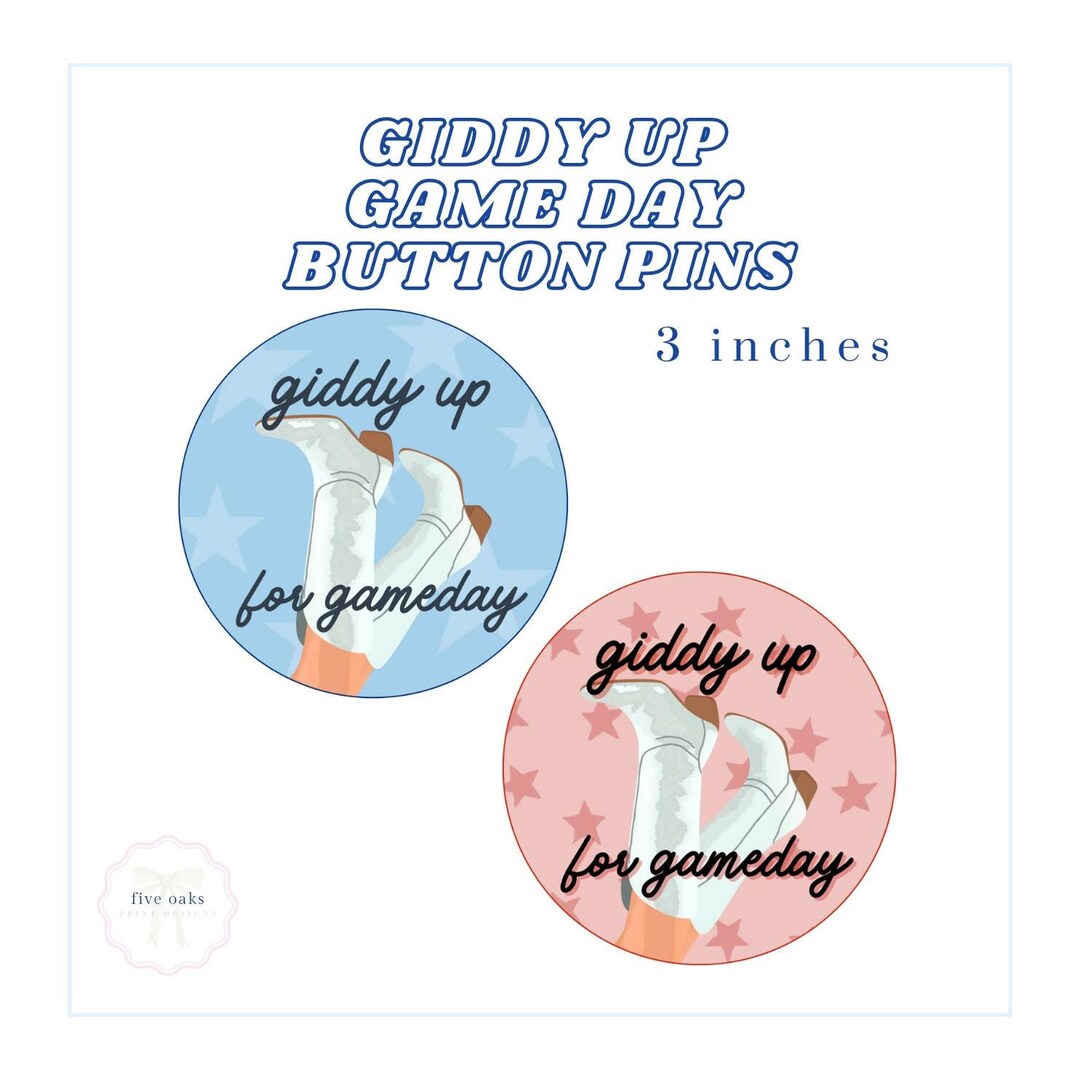 Custom Game Day Button Pin - 3" Button - Game Day - Custom Button ...