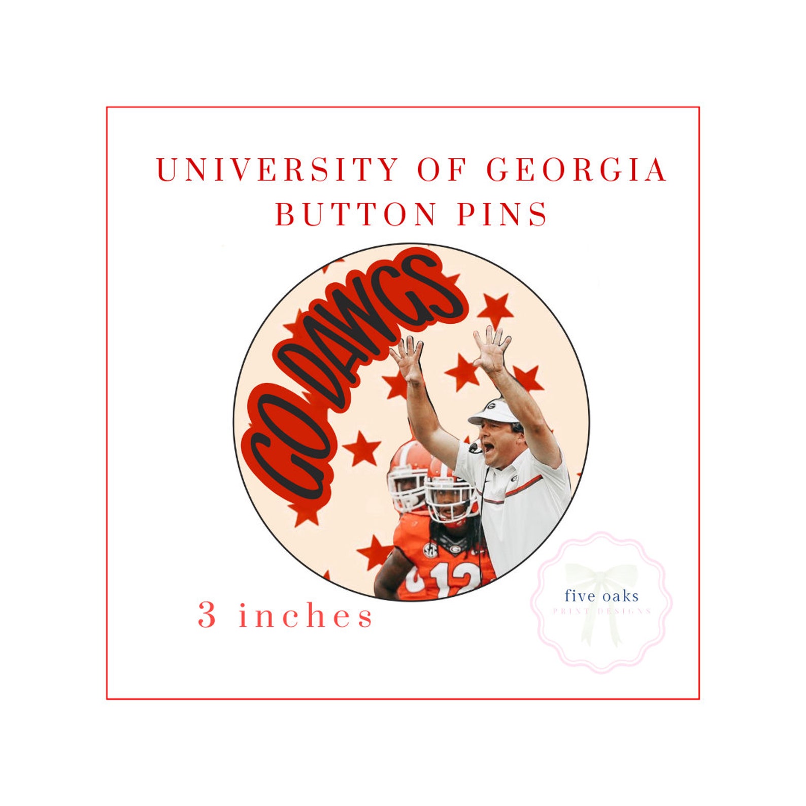Button Pin - 3" Button - Game Day Button - College Button - Custom ...