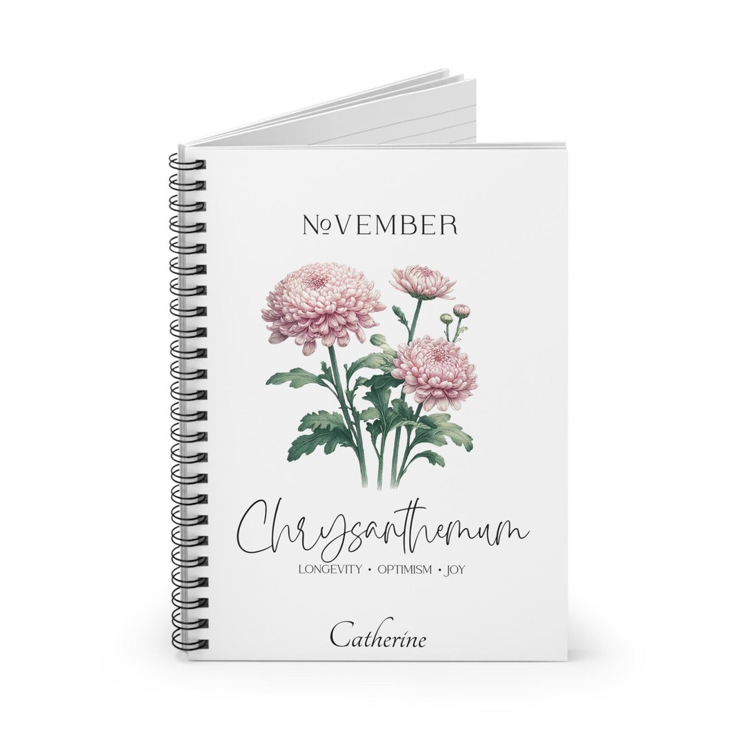 Personalized Flower of the Month Journal Gift. Adorable and Delicate ...