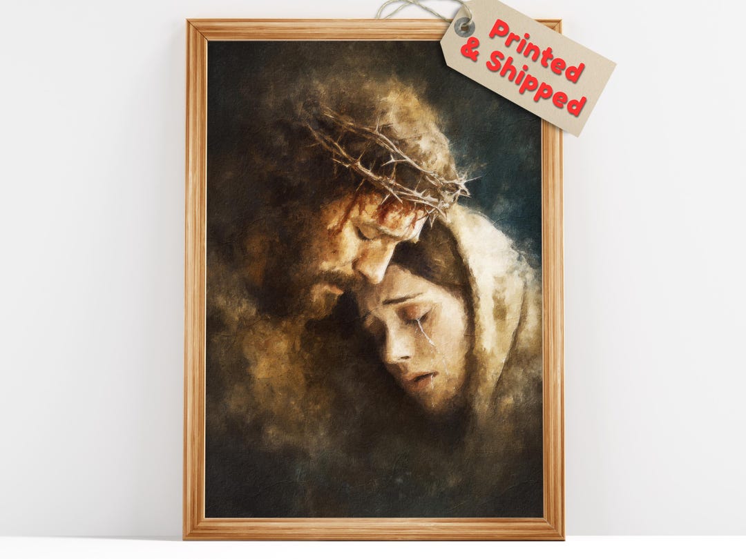 Mary Weeping With Jesus Painting | Good Friday Art | Crown of Thorns ...