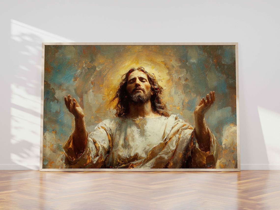 Jesus Blessing, Jesus Portrait, Jesus Oil Painting, Peaceful Expression ...
