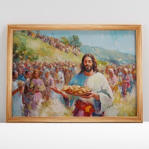 Jesus Feeds the 5000, the Miracle of Loaves and Fishes, Christian Art ...