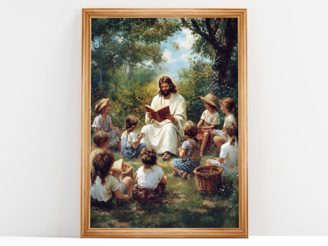 Jesus Teaching Children Art Print: LDS Christian Wall Art (digital ...