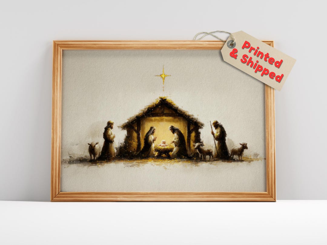 The Manger Scene | Birth of Christ Oil Style | Sacred Nativity Art ...