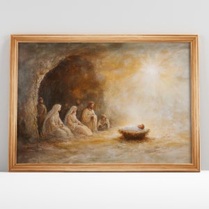 Holy Night's Wonder, Nativity Scene, Christian Wall Decor, Jesus ...