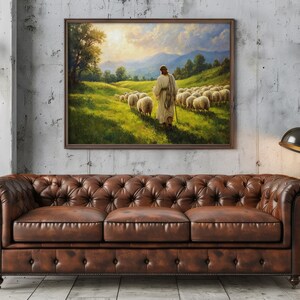 Jesus Shepherd Painting: Christian Pastoral Art (digital Download) - Etsy