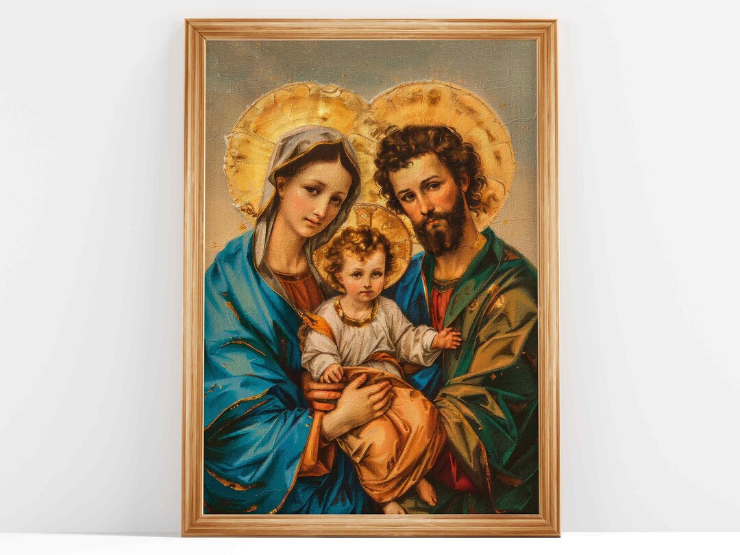 Divine Embrace, Holy Family | Oil Painting, Catholic Printable ...