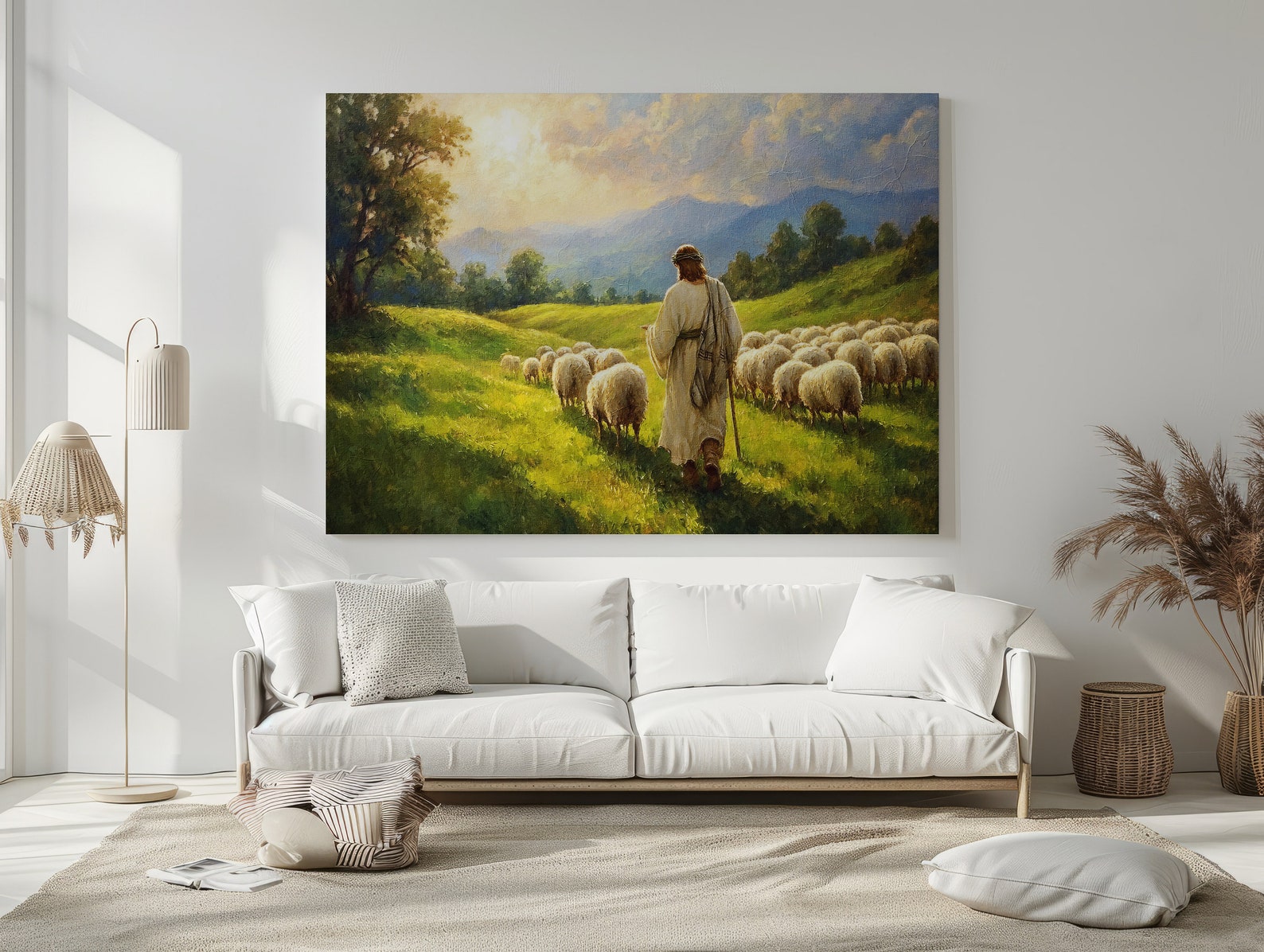 Jesus Shepherd Painting: Christian Pastoral Art (digital Download) - Etsy