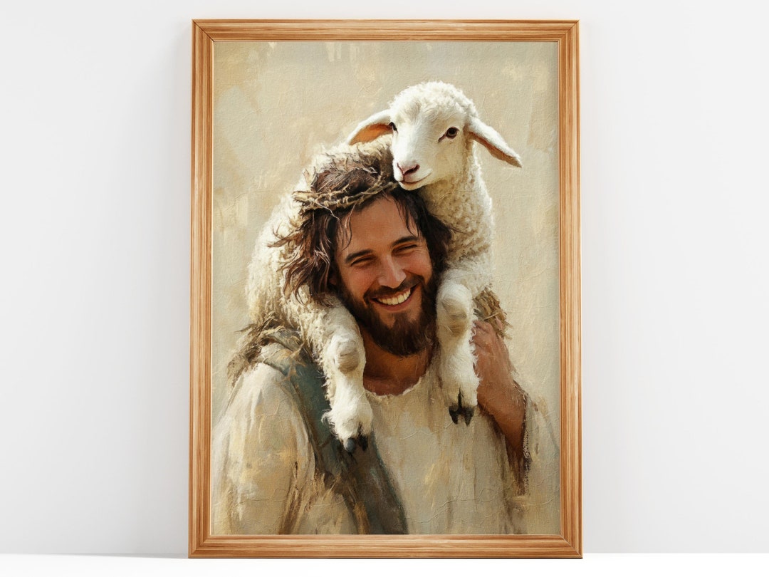 Jesus and the Lost Sheep, Jesus Leaves the 99 Wall Art, the Lord is My ...