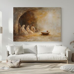 Holy Night's Wonder, Nativity Scene, Christian Wall Decor, Jesus ...