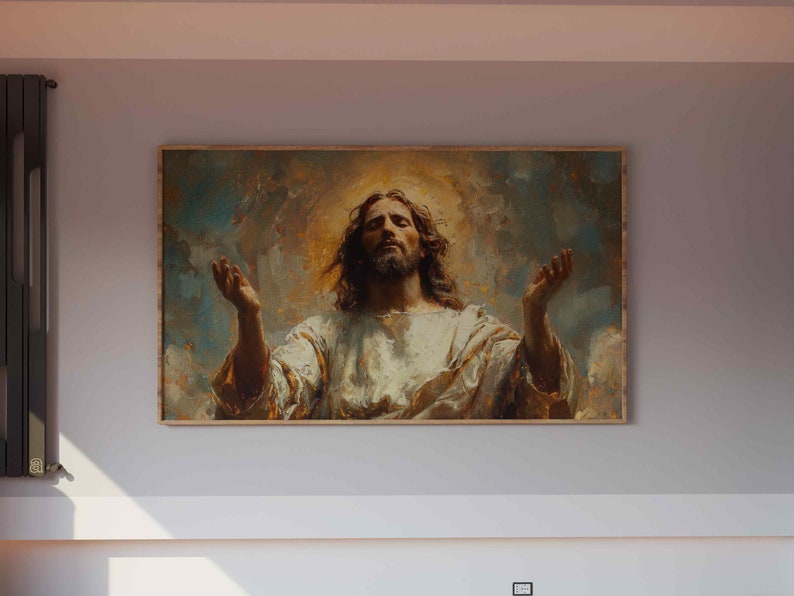 Jesus Blessing, Jesus Portrait, Jesus Oil Painting, Peaceful Expression ...