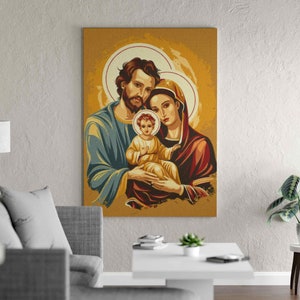 Sacred Unity, Holy Family, St Joseph, Mother Mary and Jesus, Oil ...