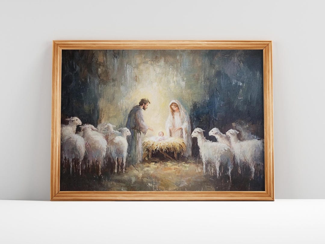Silent Night, Nativity Scene | Image of the Holy Family | Oil Painting ...