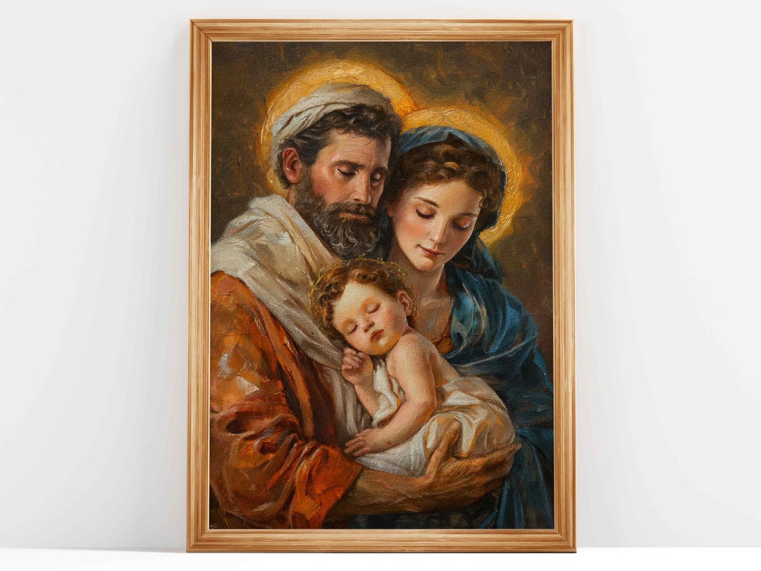Holy Tranquility, Holy Family, St Joseph, Mother Mary and Jesus, Oil ...