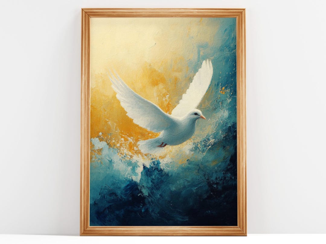 Holy Spirit Dove Art Print - Christian Wall Decor, Holy Message ...