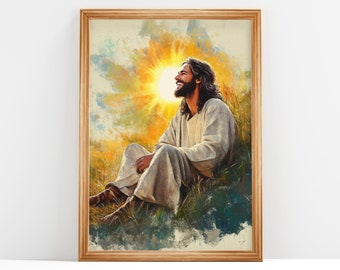 Sun and Smiles, Modern Christian Art, Jesus Portrait, Jesus Art, LDS ...