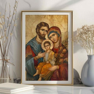 Holy Family Oil Painting: Catholic Art Printable (digital Download) - Etsy