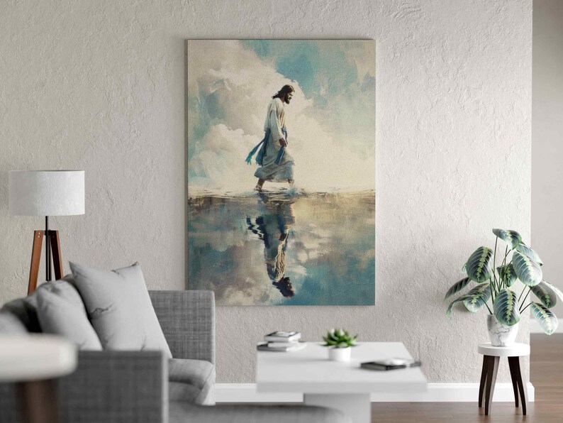 Serenity on Water, Divine Path, Jesus Walking on Water, Jesus Oil ...