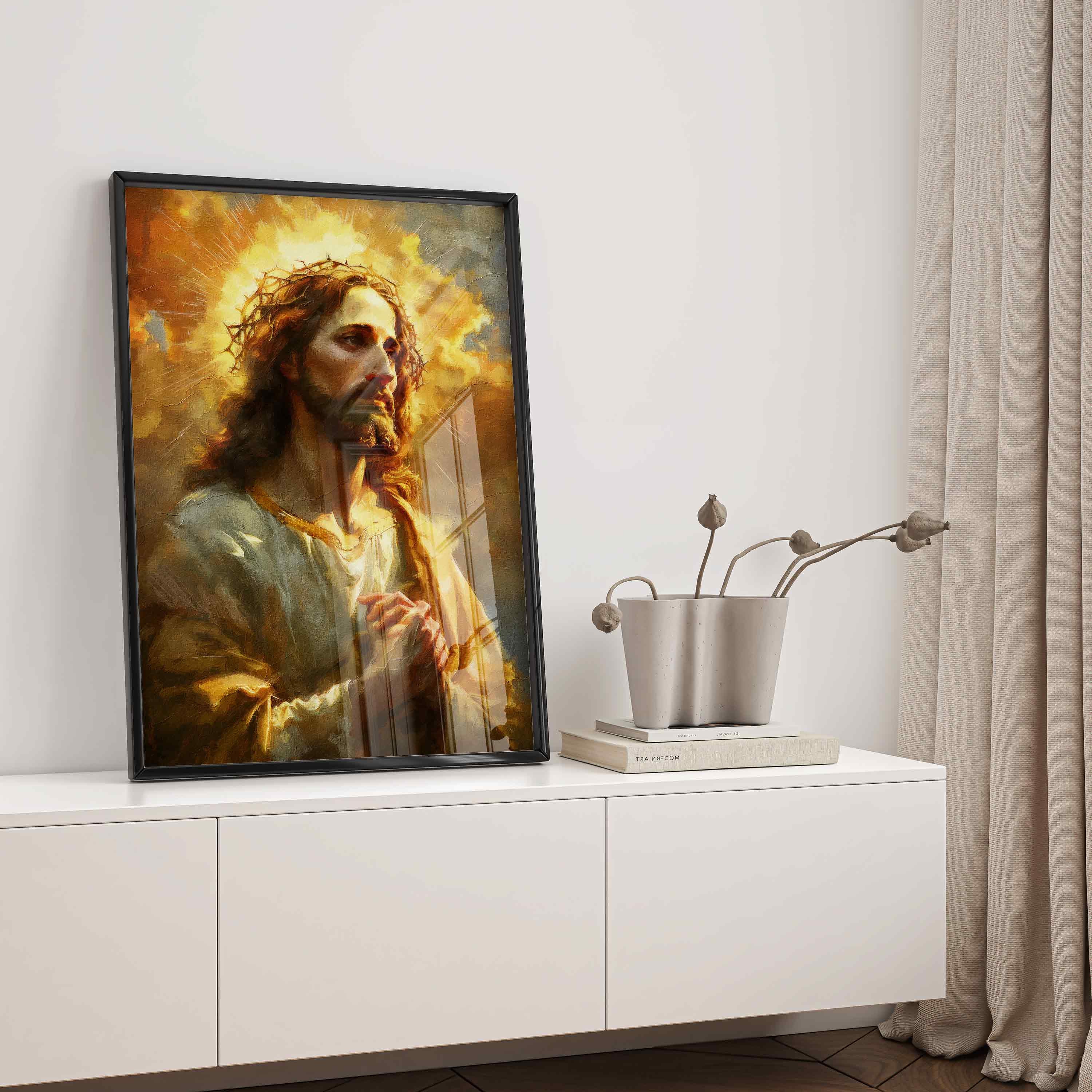 Crown of Thorns, Jesus Portrait, Jesus Oil Painting, Bible Verse Wall ...