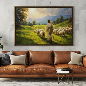 Jesus Shepherd Painting: Christian Pastoral Art (digital Download) - Etsy