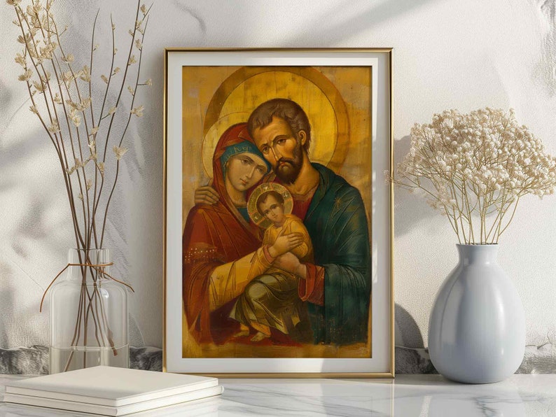 Holy Family Oil Painting: Catholic Art Printable (digital Download) - Etsy