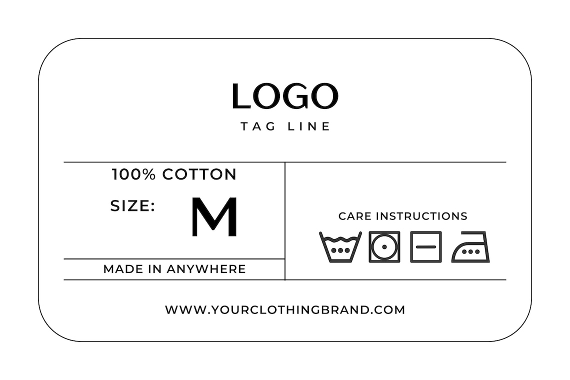 Clothing Neck Label Template: Custom DIY Canva File (digital Download ...