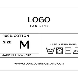 Clothing Neck Label Template: Custom DIY Canva File (digital Download ...