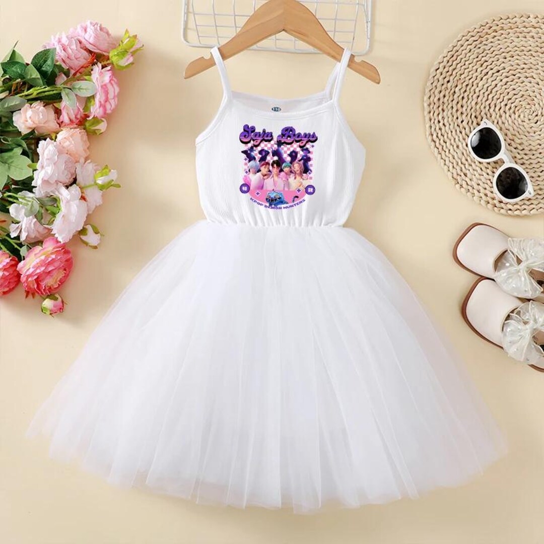 Kids KPop Demon Hunters Huntrix Mädchen A-Line Weißes Tutu Kleid - Etsy.de