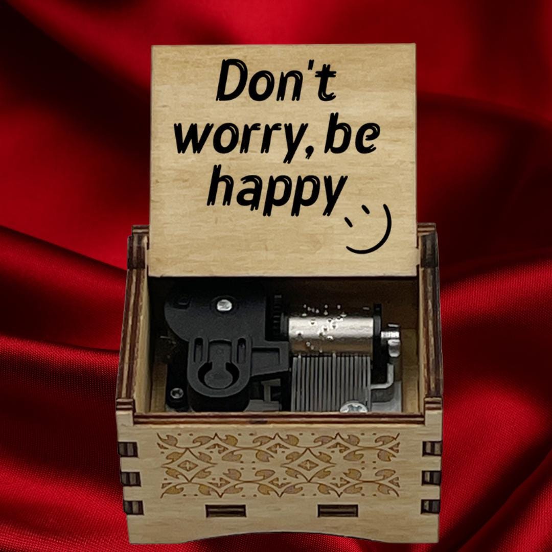 Don't Worry Be Happy Music Box: Birch Wood Souvenir - Etsy