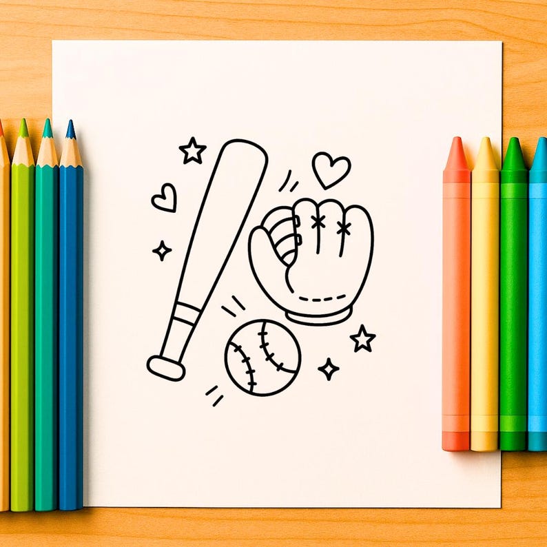 Sports Coloring Pages, 25 Page Set, Baseball, Football, Tennis, Instant ...