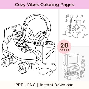Y2K Coloring Pages, Retro Printable Coloring Sheets (PDF & PNG) - Etsy