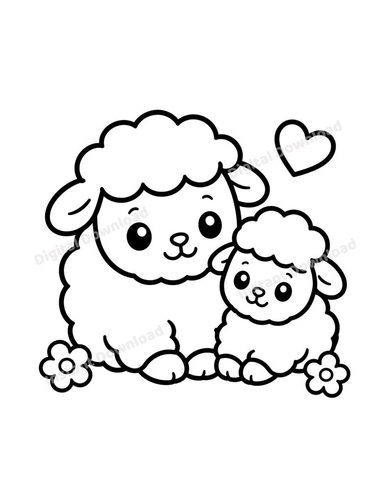 Mother's Day Coloring Book | Kawaii Animals, Kids Activity (PDF PNG) - Etsy