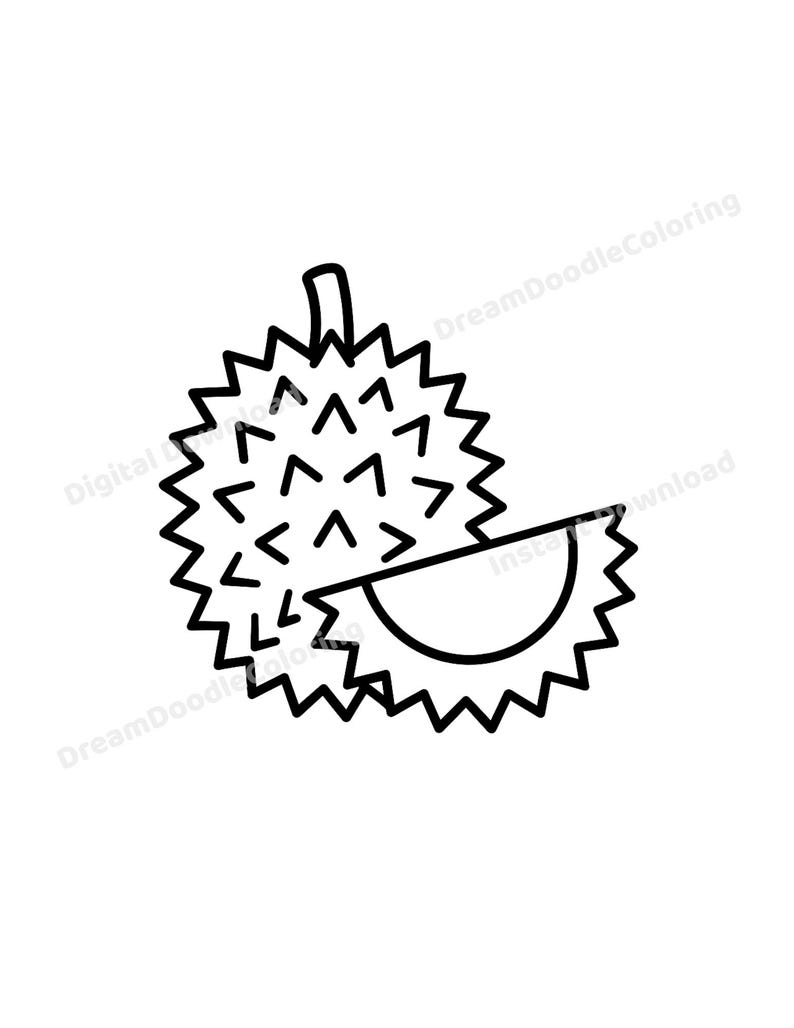 Exotic Fruits Coloring Book Printable PDF, Tropical Fruit Coloring ...
