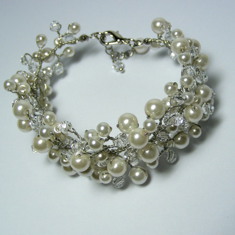 Bridal Pearl Vine Cuff Bracelet - Etsy