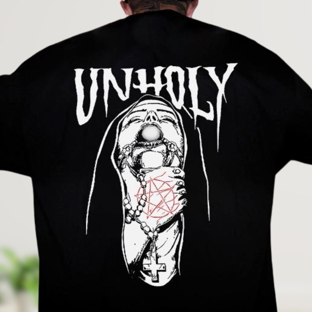 Unholy Nun Choked up Shirt, Funny Horror Unholy Nun Satan Baphomet ...